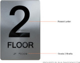 FLOOR NUMBER SIGN Tactile Graphics Grade 2 Braille Text with raised ...