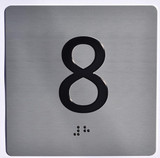 Elevator JAMB Plate with Braille - Elevator Floor Number Brush SILVER ...