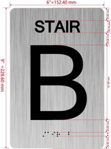 Floor number sign with Raised letters/Image & Grade 2 Braille ...