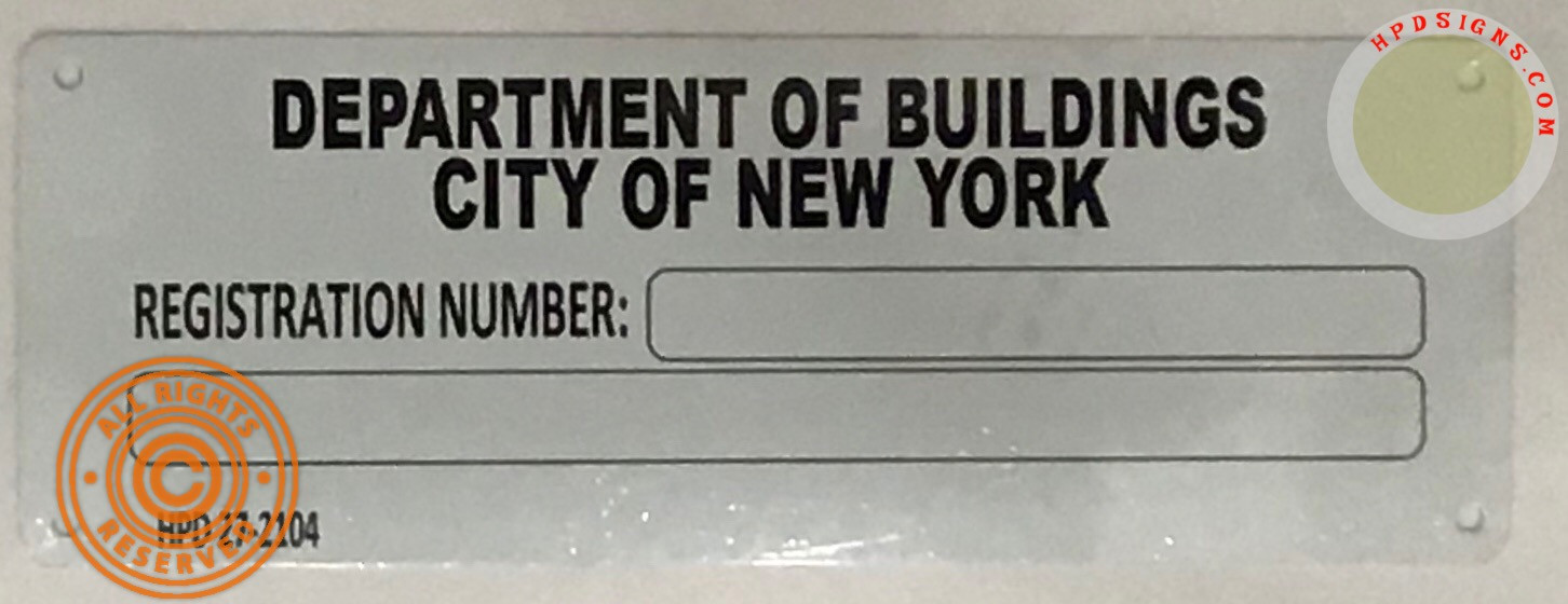 BUILDING REGISTRATION NUMBER Signage