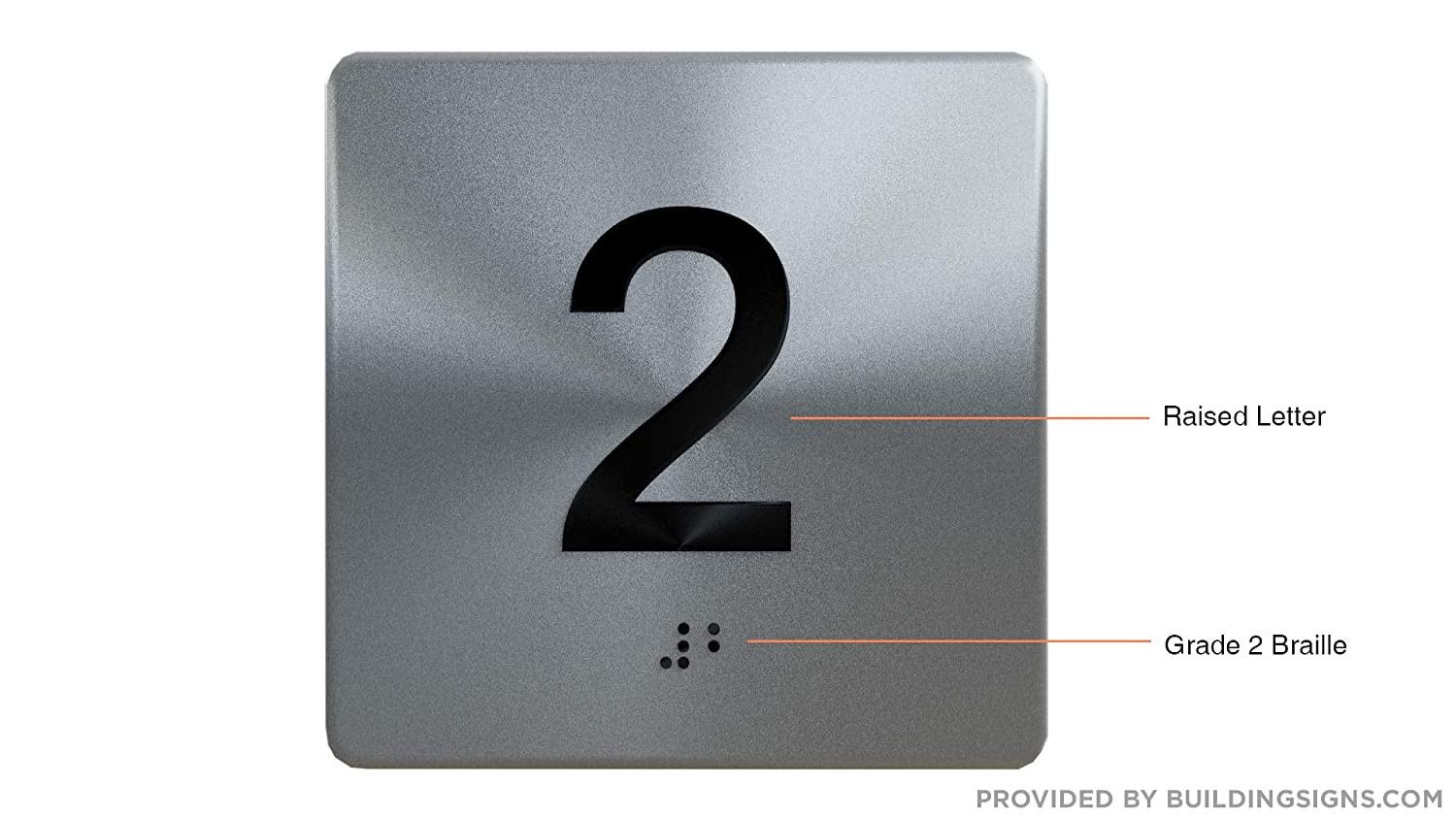 2ND Floor Elevator Jamb Plate Sign with Braille and Raised Number ...