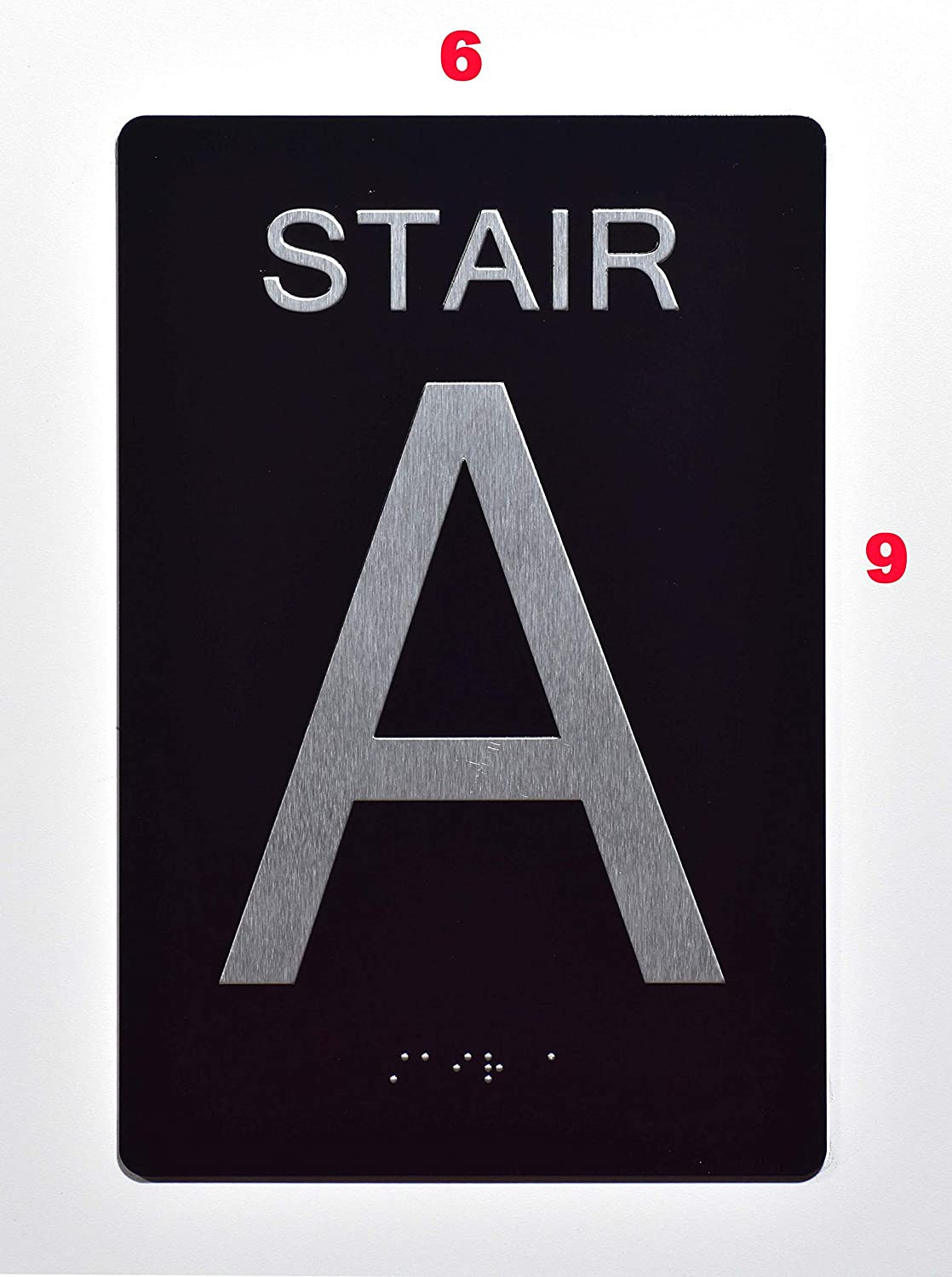 Stair A Sign -Stair Number Sign Black (Aluminium, Black/Silver) The ...