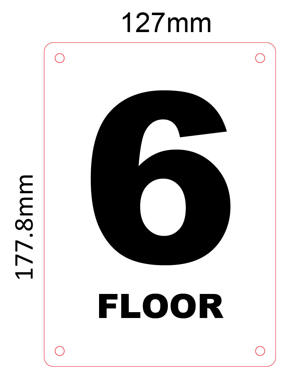 FLOOR NUMBER SIX SIGN