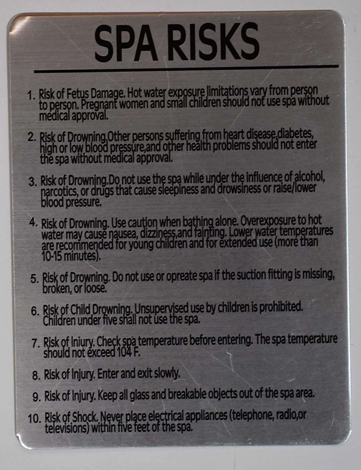 Sauna Rules Sign