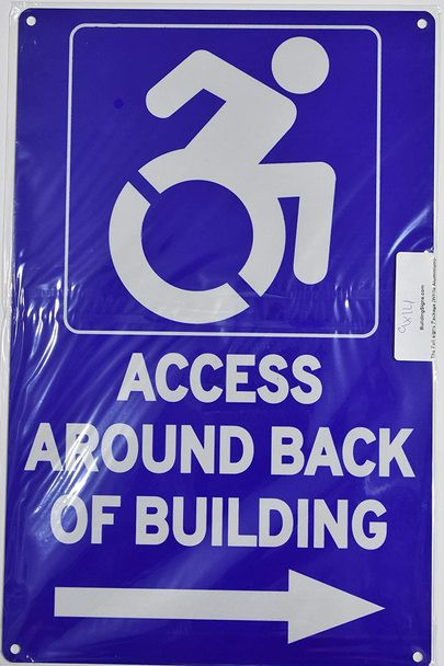 Access at Side of Building Left Arrow Sign (Aluminium Reflective,Rust ...