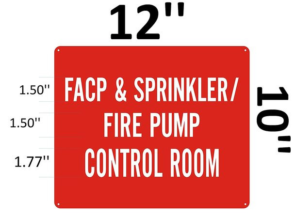 FACP & Sprinkler FIRE Pump Control Room Sign