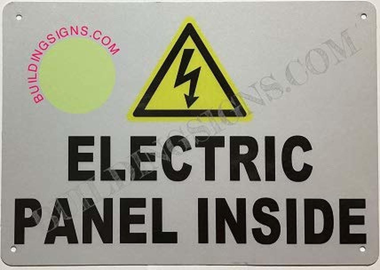 Notice Electrical Panels Inside Sign