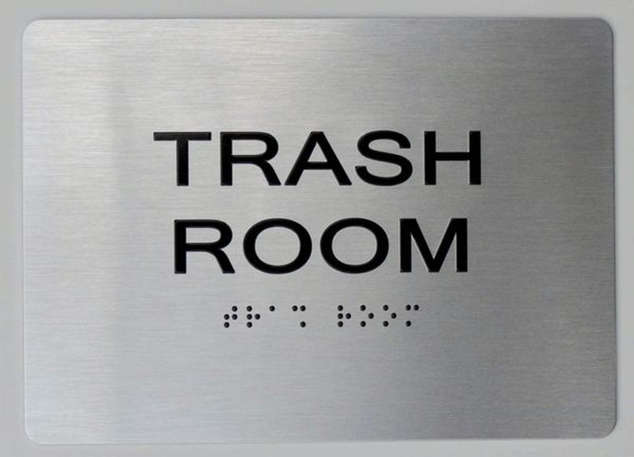 TRASH ROOM Sign -Tactile Signs Tactile Signs BRAILLE-( Heavy Duty ...