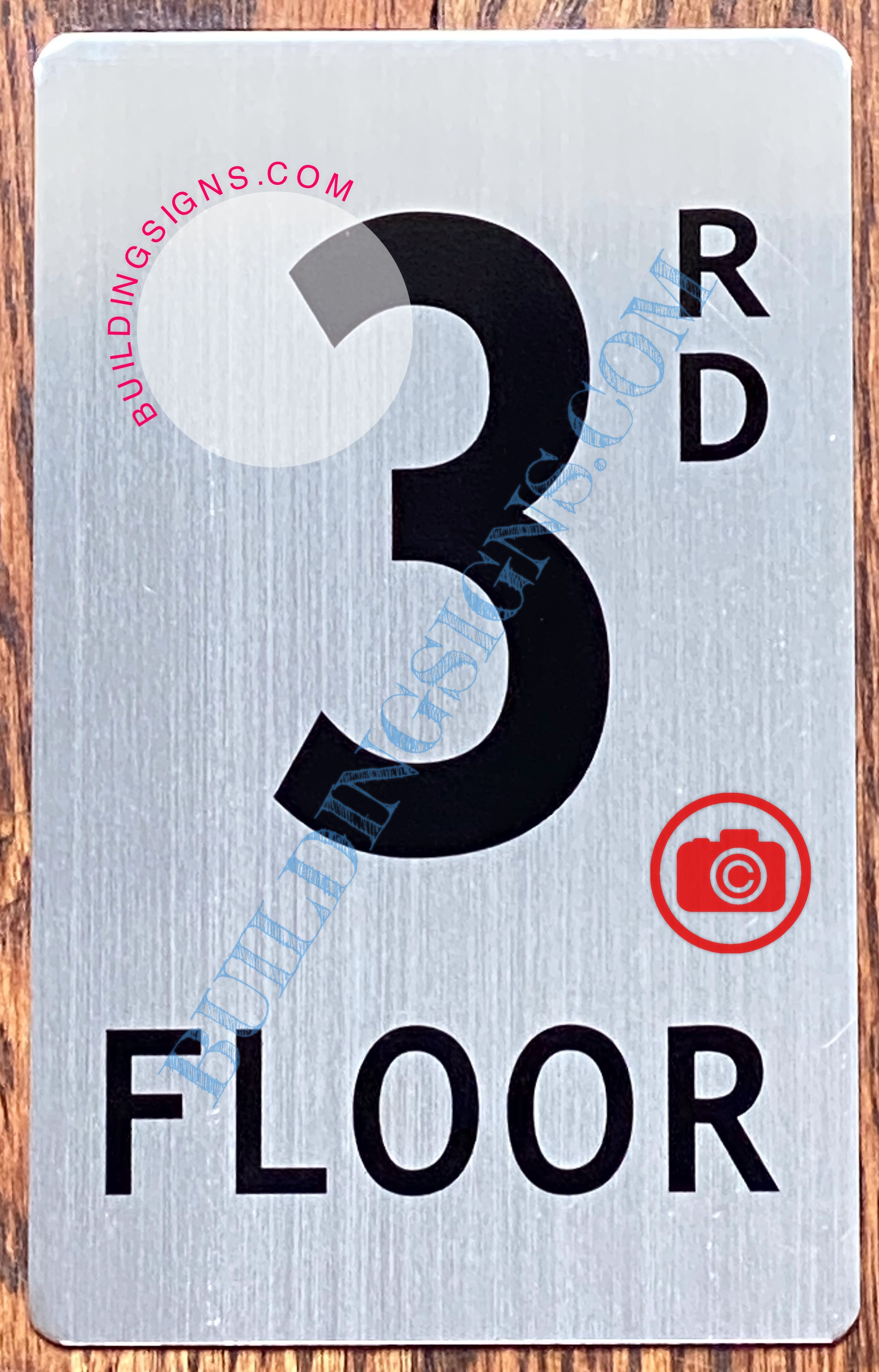 3RD FLOOR SIGN- SILVER (ALUMINUM SIGNS 8x5)