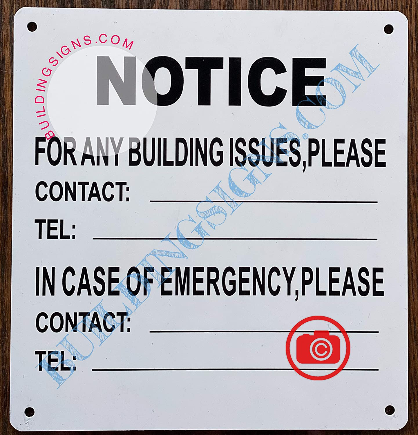 BUILDING ACCESS CONTACT SIGN