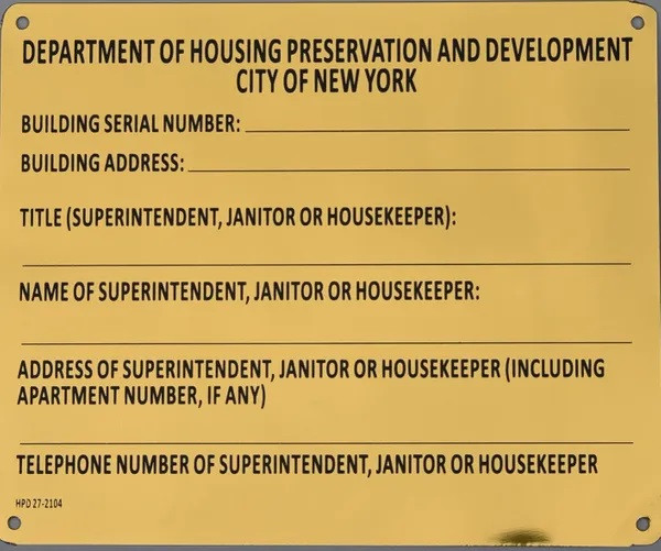 HPD Serial number signage (27-2107)-El blanco Line