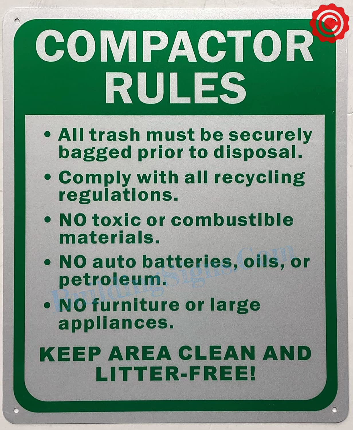Compactor signs