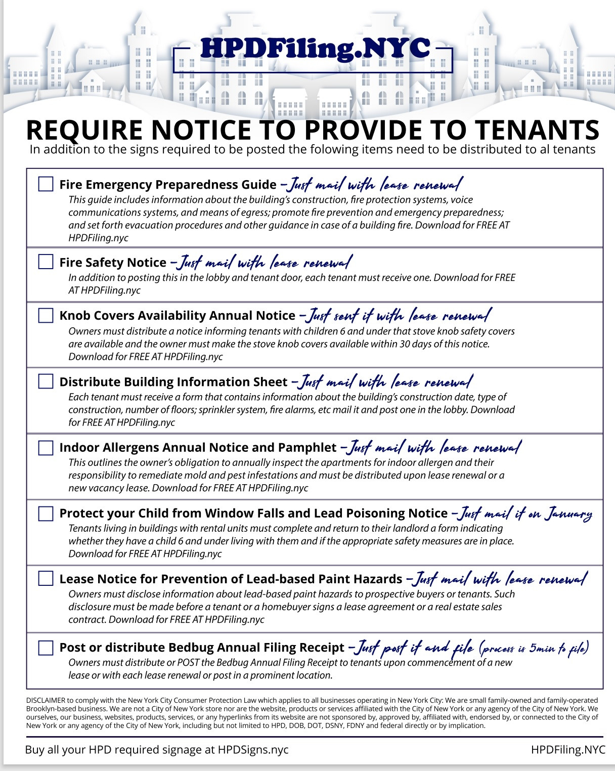 APARTMENT REVIEW CHECKLIST