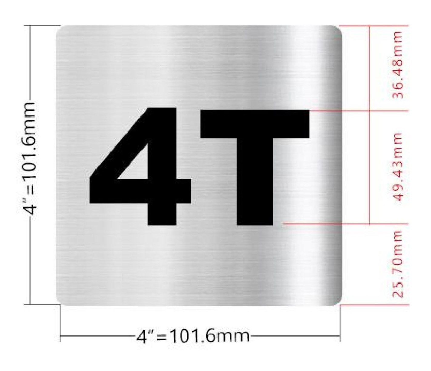 Apartment number 4T sign (4x4 inch, SILVER, double sided tape) - The ...