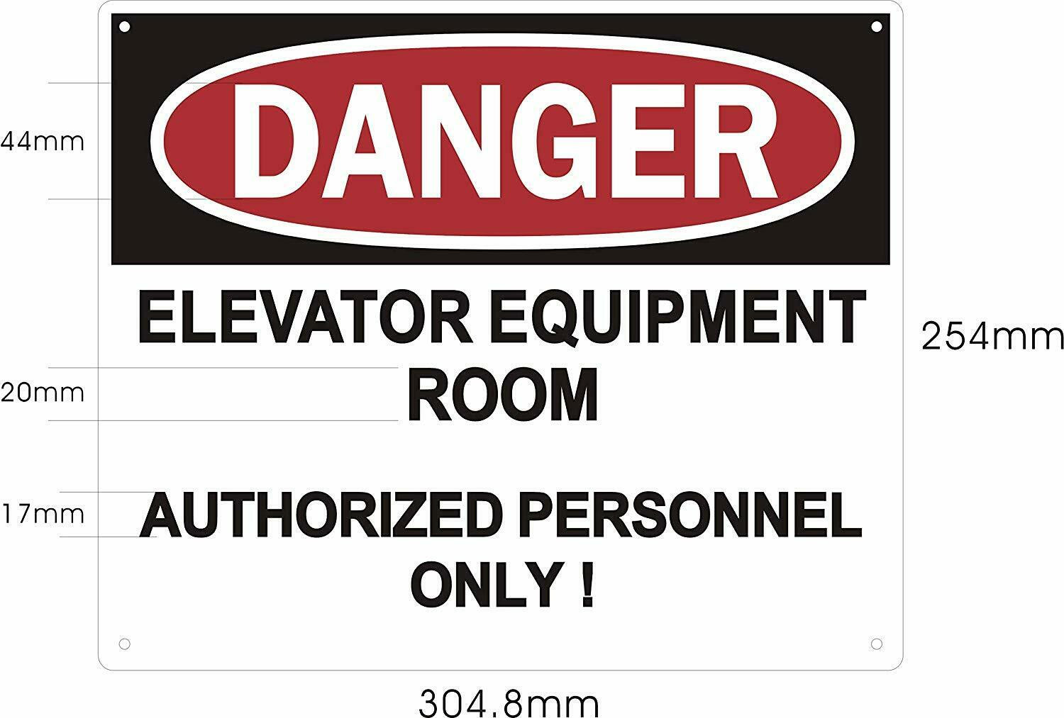 Notice Danger Elevator Hoistway Sign (White/Blue Background,Aluminium, )