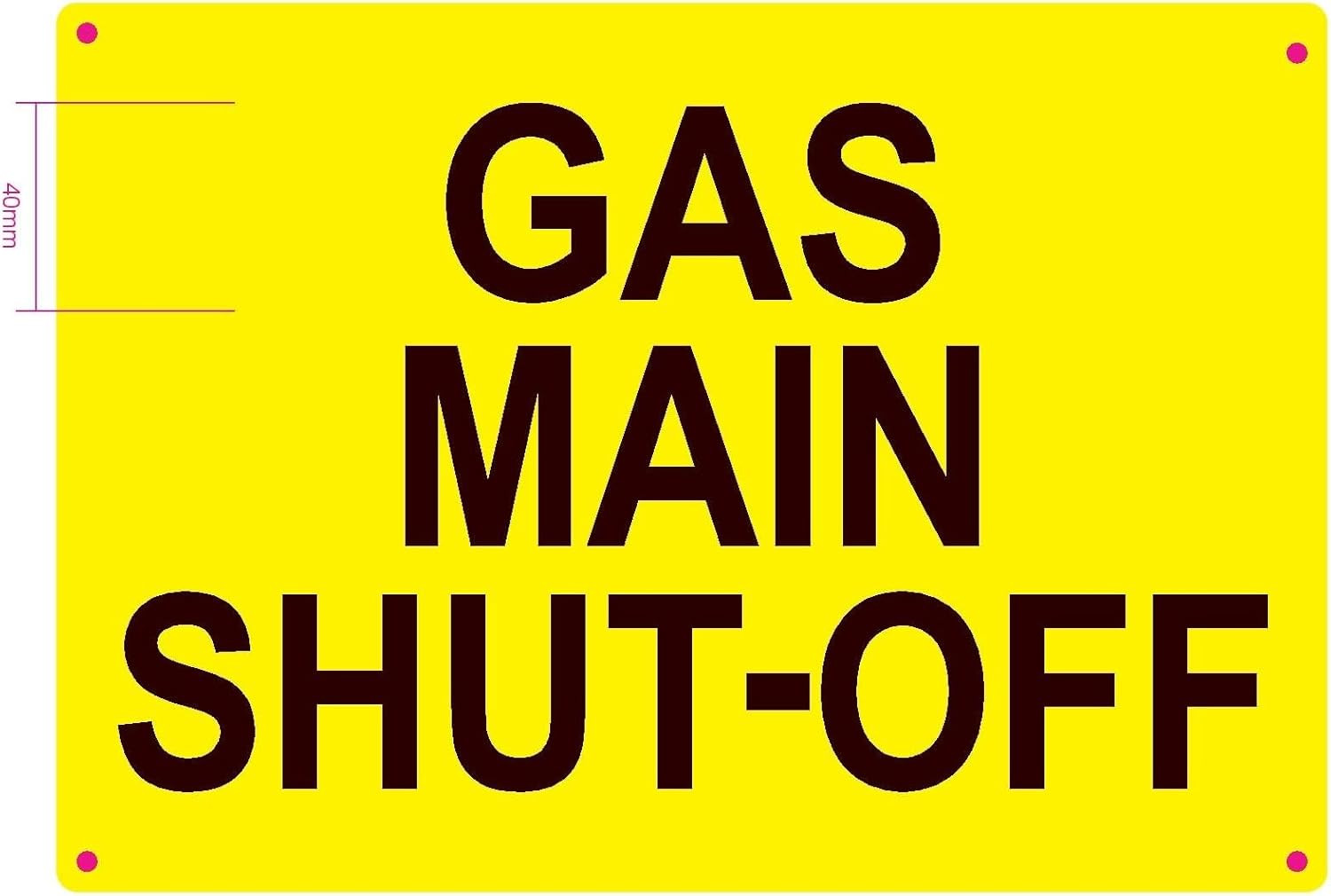 Notice Gas Shut Off Valve Sign