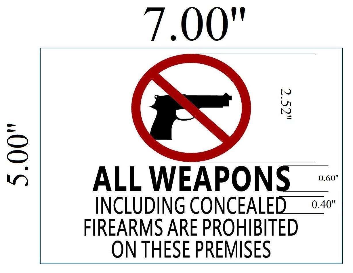 Illinois Firearms Prohibited Sign ( Aluminum Sign,One Sign
