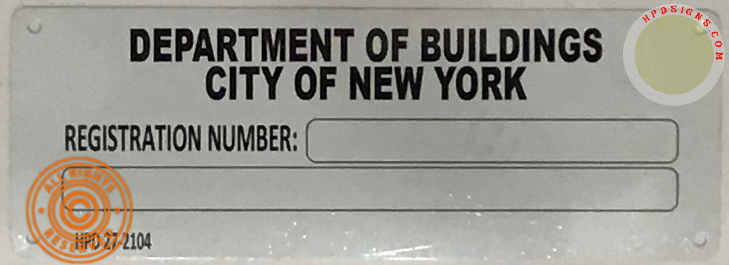 BUILDING REGISTRATION NUMBER Signage
