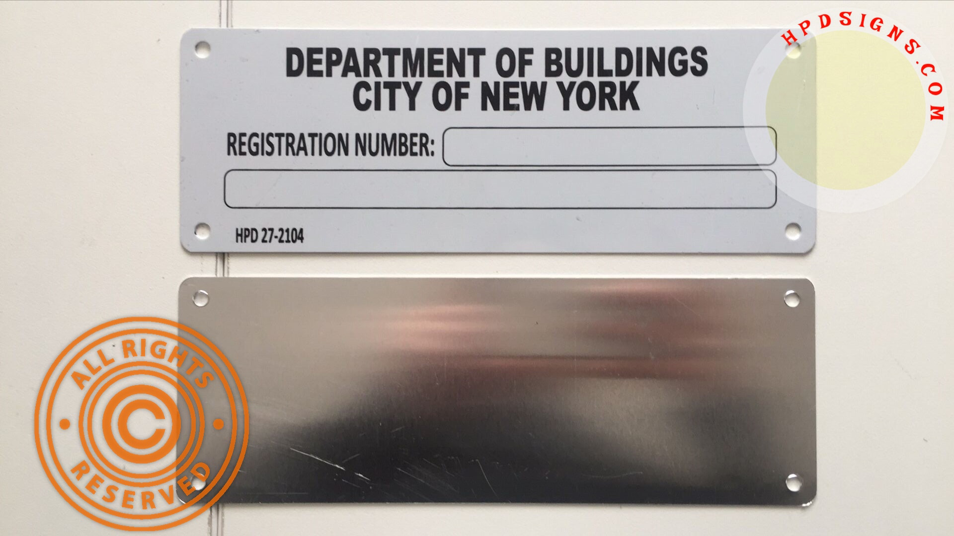 BUILDING REGISTRATION NUMBER Signage