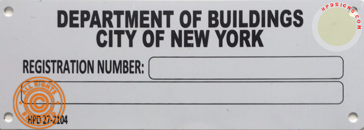 BUILDING REGISTRATION NUMBER Signage