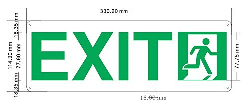 Exit Sign (Glow in The Dark Sign - Photoluminescent,High Intensity)