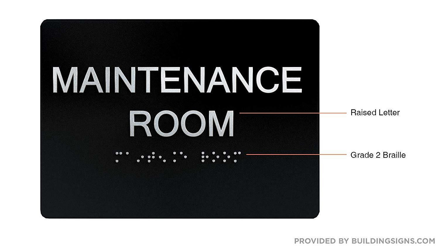 Maintenance Room Sign -Tactile Signs The Sensation line