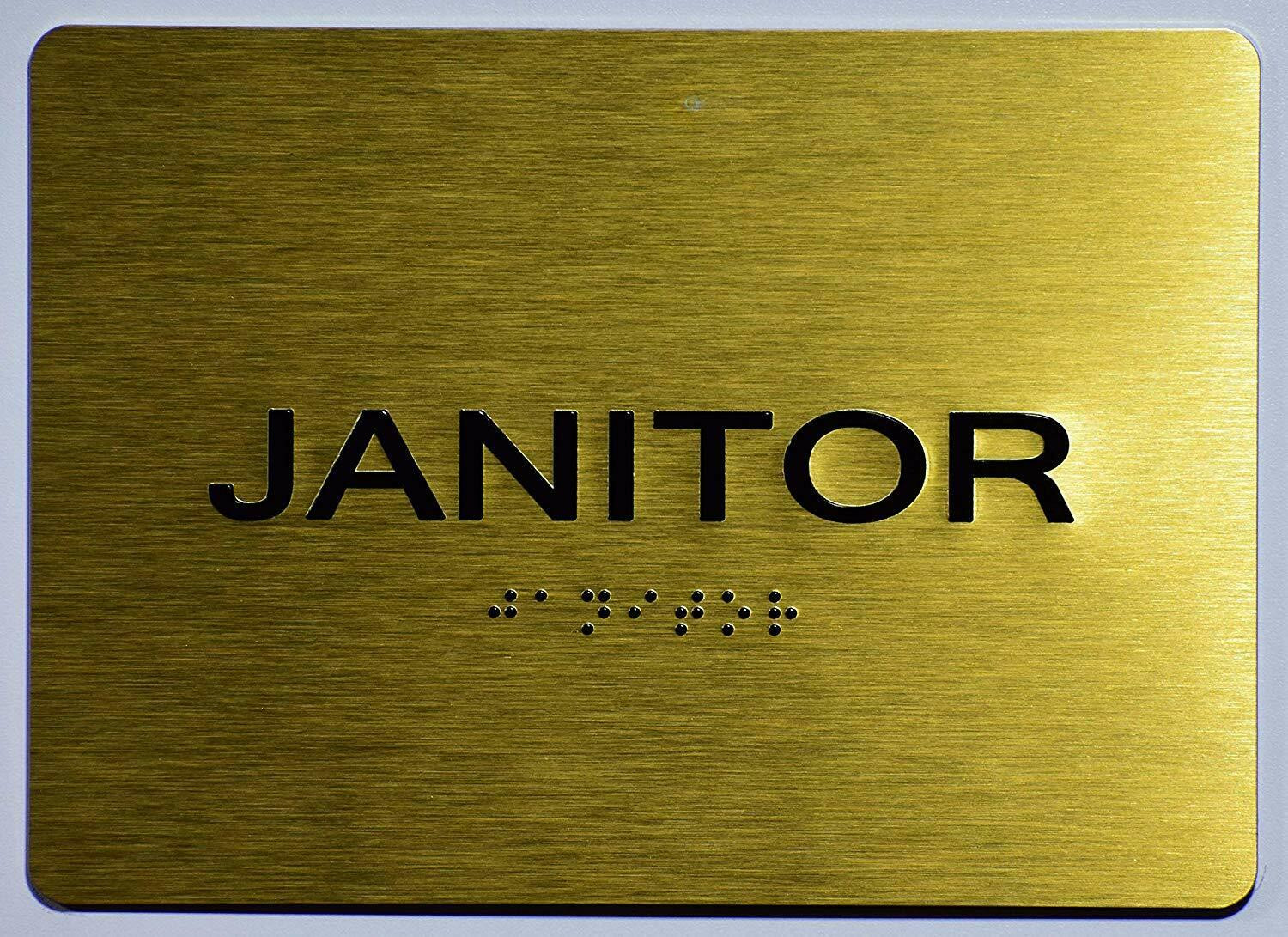 Janitor Sign -Tactile Signs The Sensation line