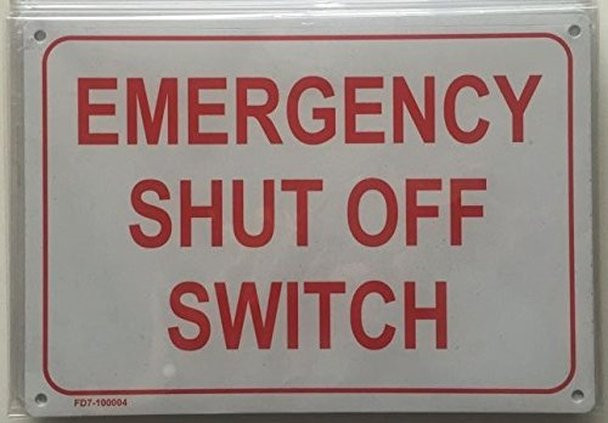 Emergency Shut Off Sign(Arrow Down,, Aluminium)