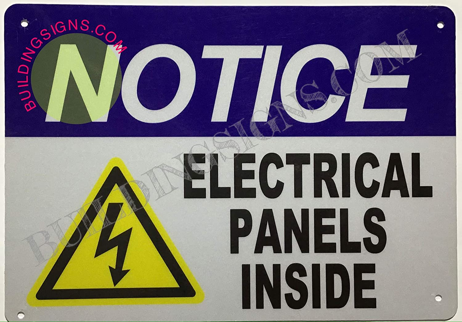 Notice Electrical Panels Inside Sign