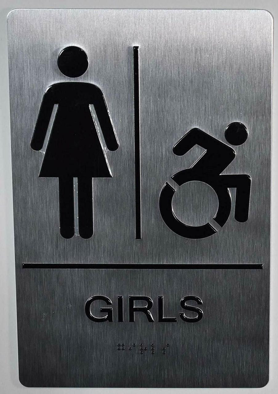 Unisex accessible Fitting Room Sign with Tactile Text and Braille Sign ...