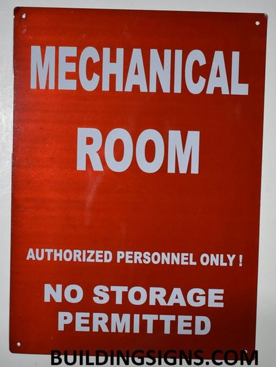 Mechanical Room Sign- RED - (Reflective !!! Aluminum, )