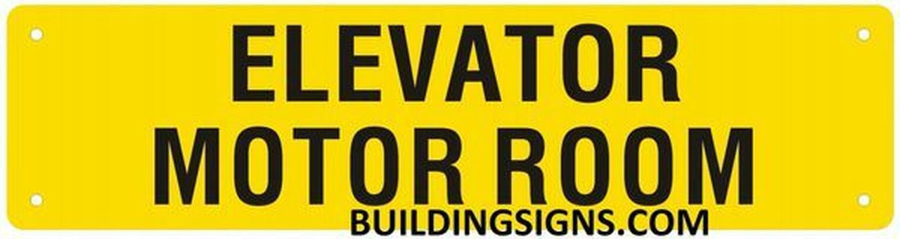 Elevator Motor Room Sign (Red, Reflective, Aluminium )