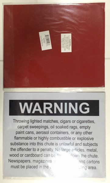 Chute sign - Warning - WHITE,