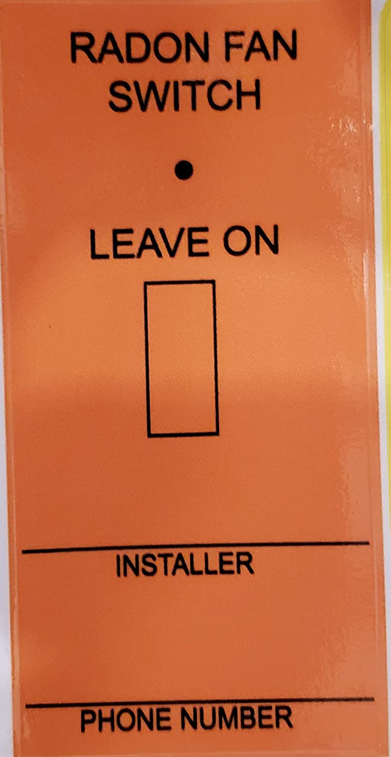 Radon Vent Sticker-ONE (1) Sheet