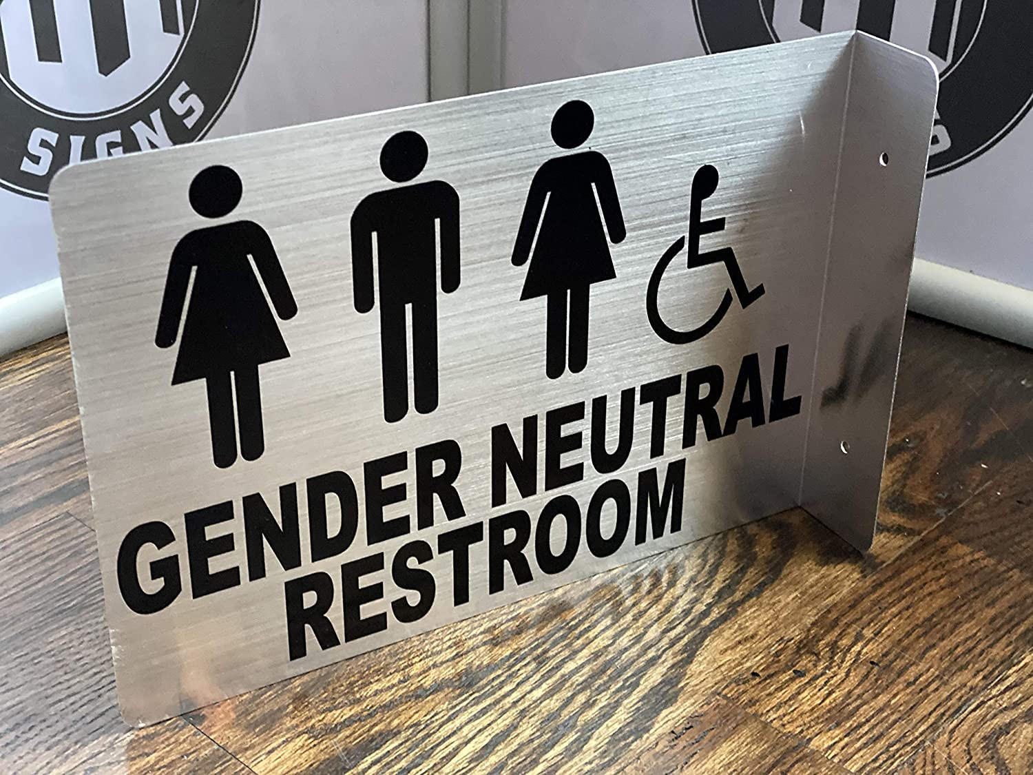 Gender Neutral Symbols Restroom Wall Sign Tactile Signs