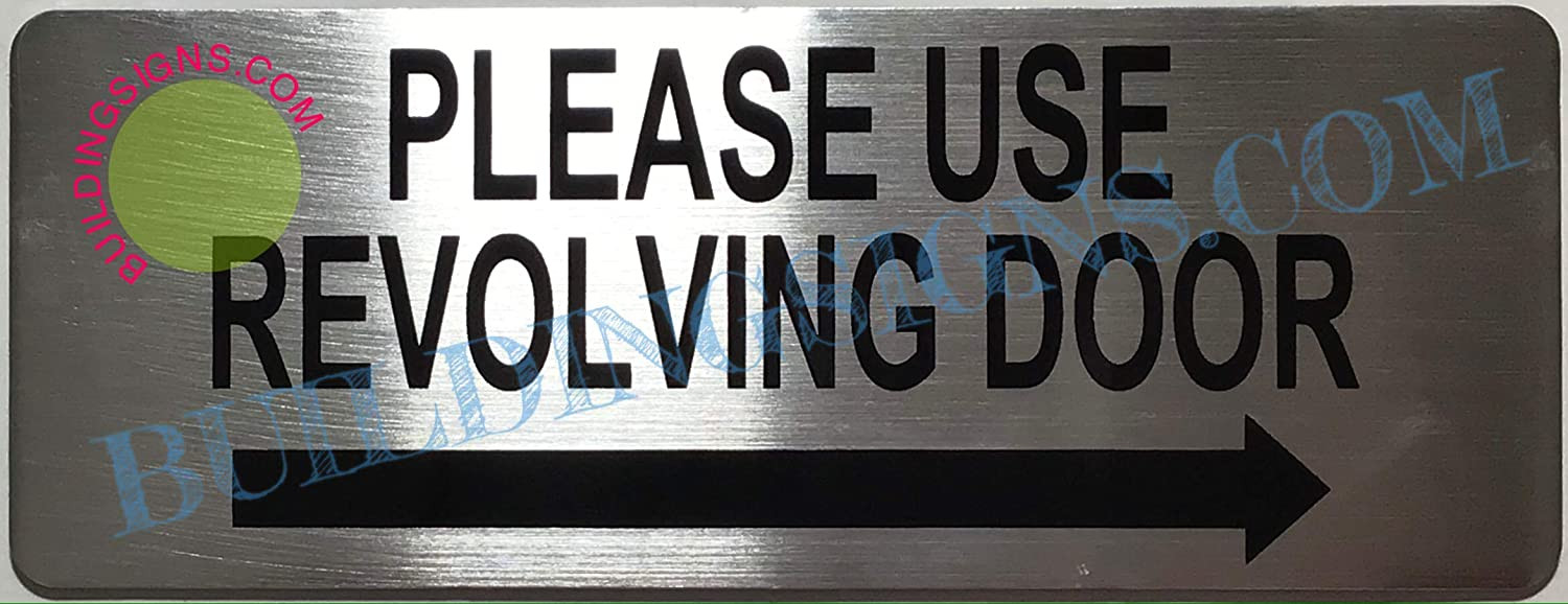 Please USE REVOLVING Door Arrow Left Sign