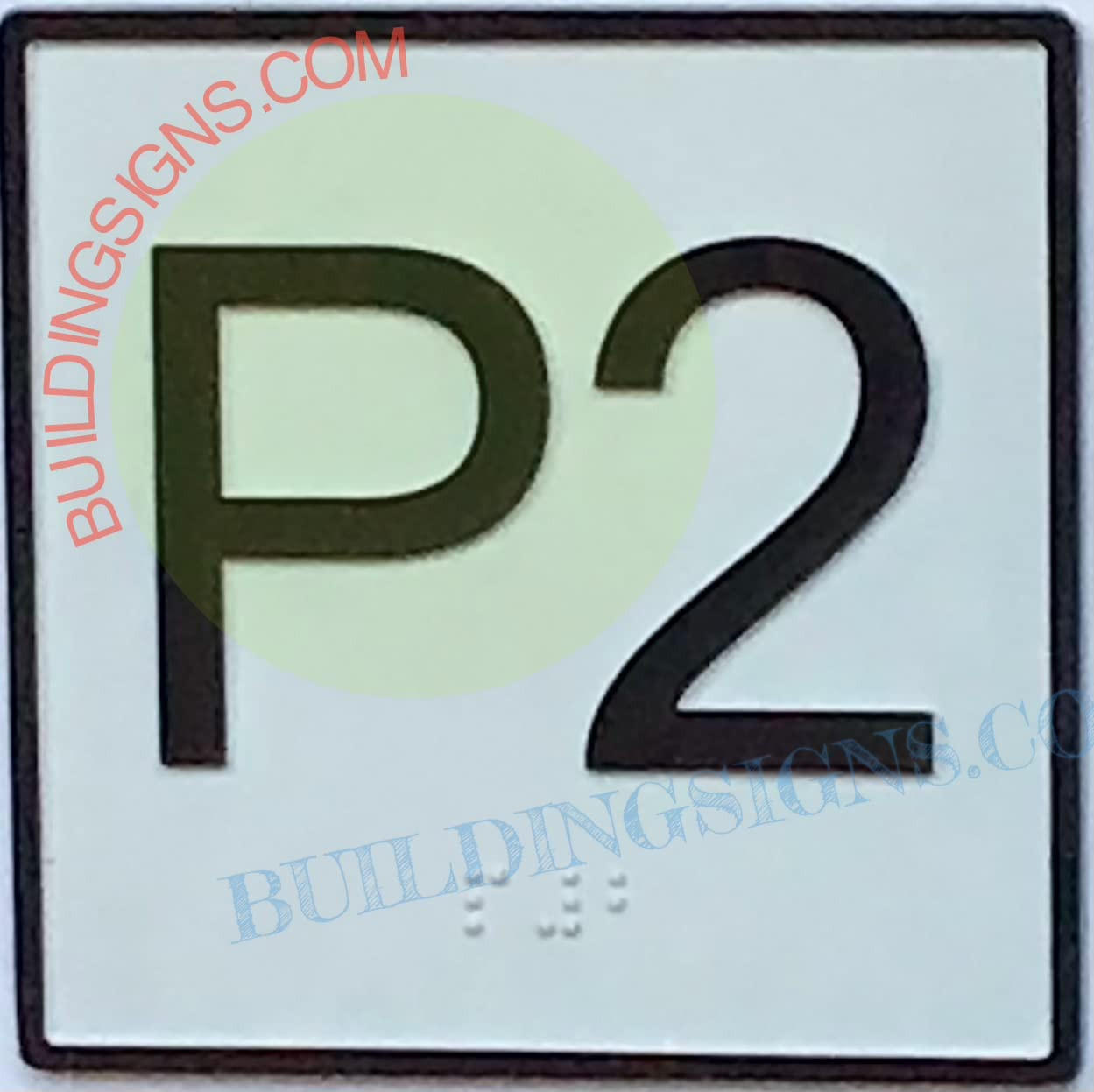 Elevator Floor Number P2 Sign- Elevator JAMB Plate Floor P2 Sign (White ...