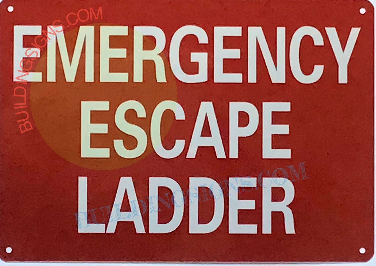 EMERGENCY ESCAPE LADDER SIGN (RED REFLECTIVE , ALUMINIUM 7X10,RUST FREE ...