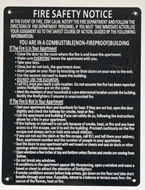 FIRE SAFETY NOTICE FIRE HPD FIRE PROOF BUILDING