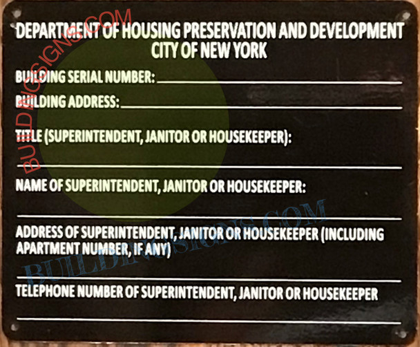 NYC HPD - FULL SIGNS PACKAGE