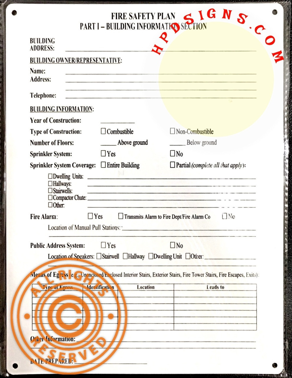 NYC HPD - FULL SIGNS PACKAGE