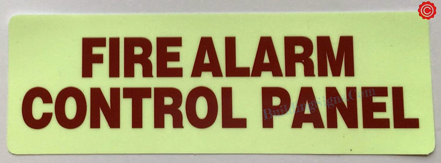 FIRE ALARM CONTROL PANEL SIGN, Glow In The Dark Decals (4X12 INCH ...