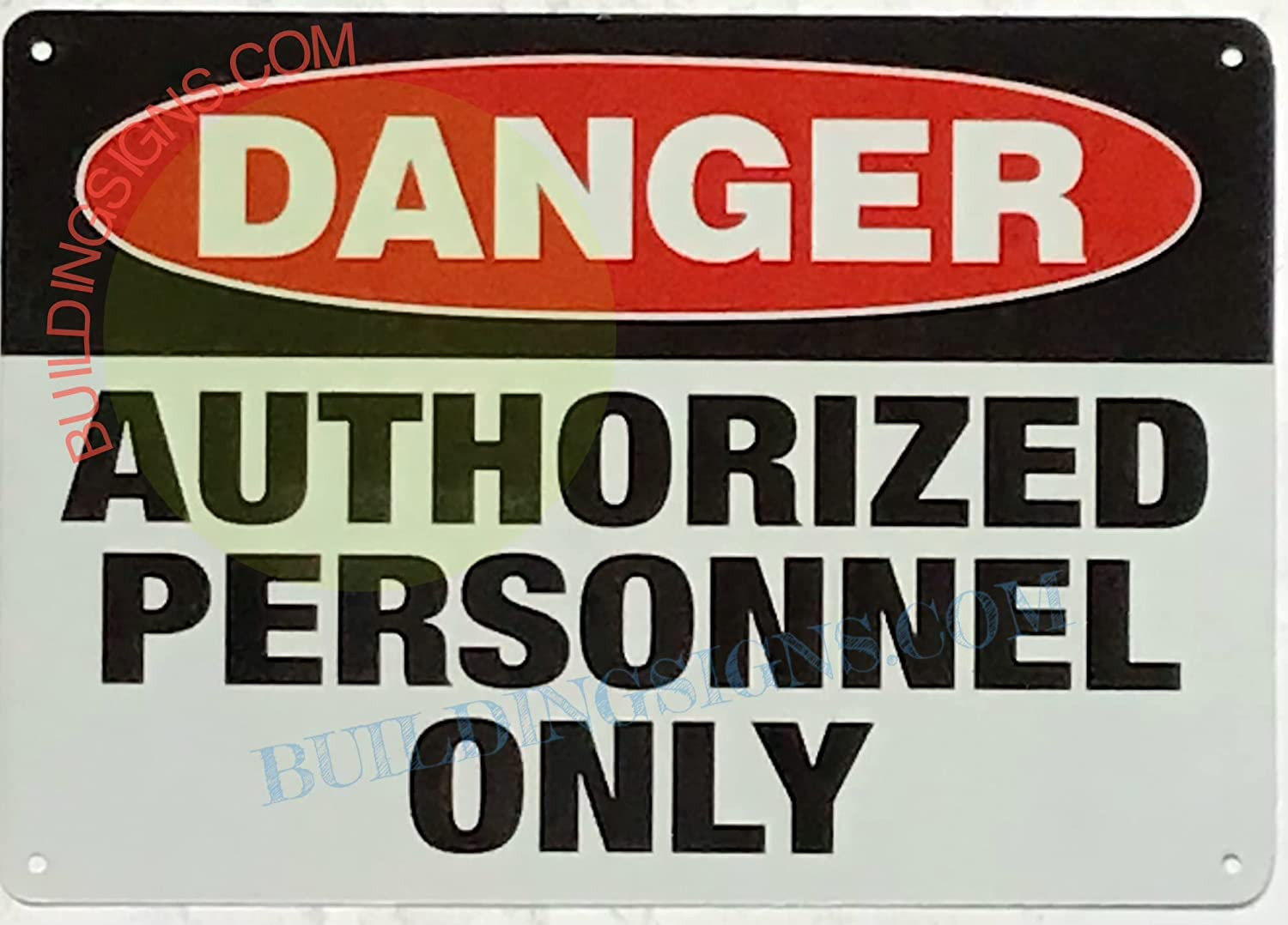 AUTHORIZED PERSONNEL ONLY SIGN- BRUSHED ALUMINUM (ALUMINUM SIGNS 4x8)
