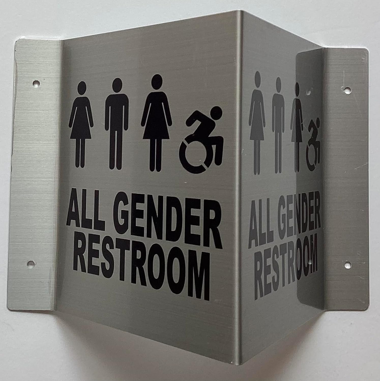 Corridor All gender restroom sign accessible sign-All gender restroom ...