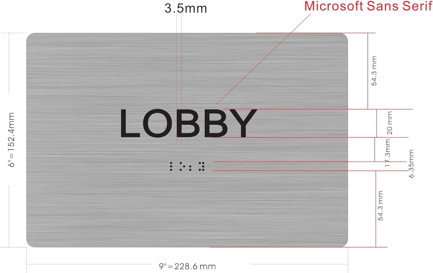FLOOR NUMBER SIGN Tactile Graphics Grade 2 Braille Text with raised ...
