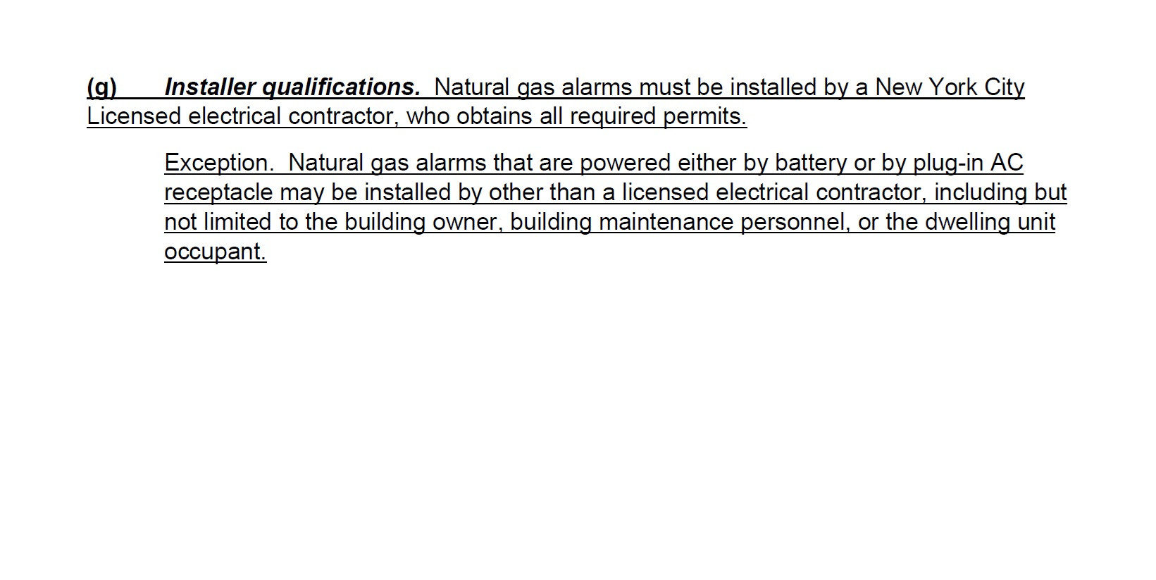Natural Gas Detectors hpd nyc Local Law 157