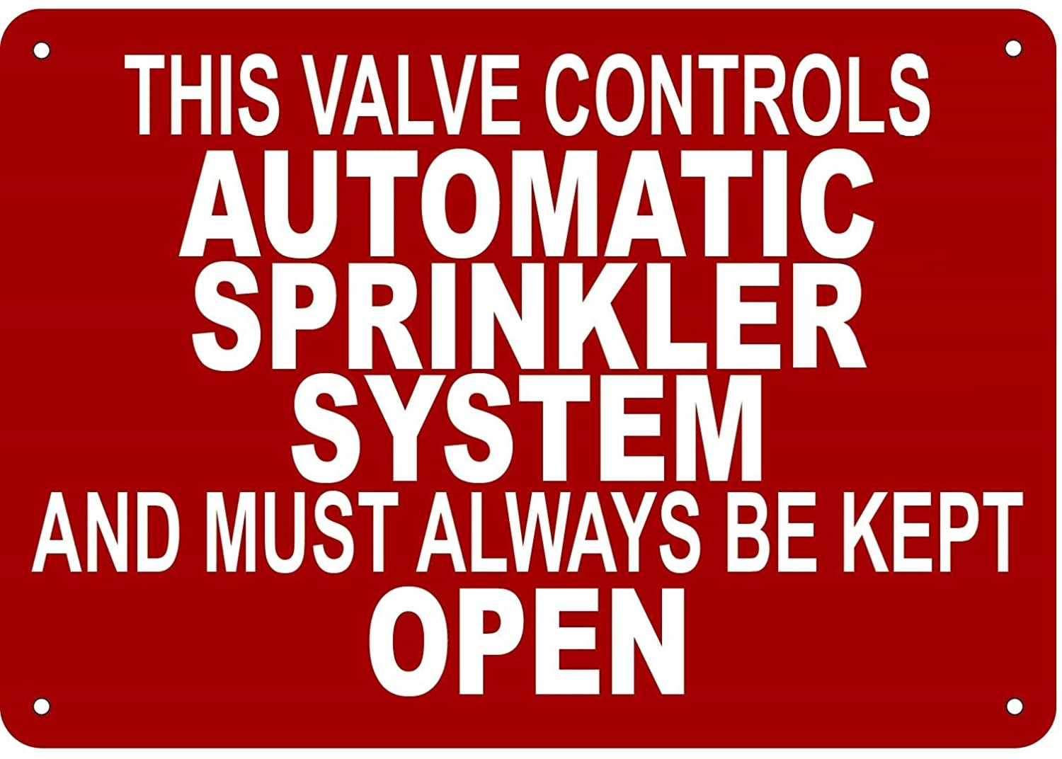 Control Valve - This Valve Controls FIRE Protection Equipment Sign