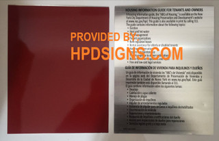 HPD Housing Information Guide sign (§ 26-1103)