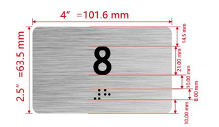 Apartment number 8 sign -Unit Number 8 sign / Suite 8 sign ( silver ...