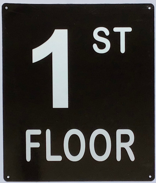 1ST FLOOR SIGN (10X12,Black Aluminum) -ref21422 - HPDSIGNS.NYC